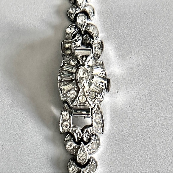 Timex | Accessories | Vintage Art Deco Rhinestone Braided Manual Watch ...